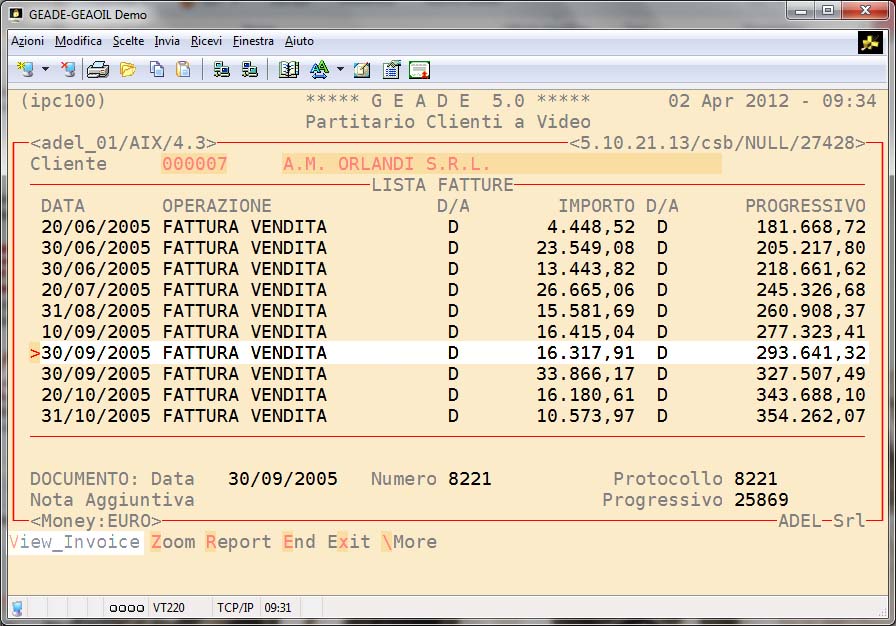 Interrogazione Storico Fatture nella Scheda Contabile